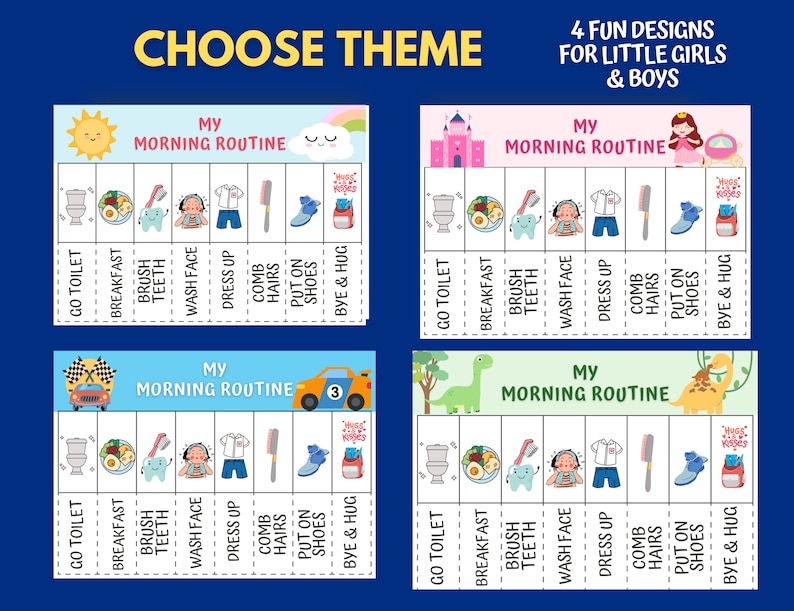 Custom Visual Morning Routine Chart for Kids Toddler Routine - Etsy