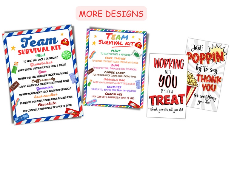 Team Survival Kit Gift Tag, Staff Appreciation Tag, Employee ...