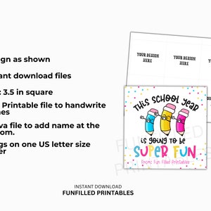 Back to School Tag Treat, Its Going to Be Sweet Year, Open House Sweet ...