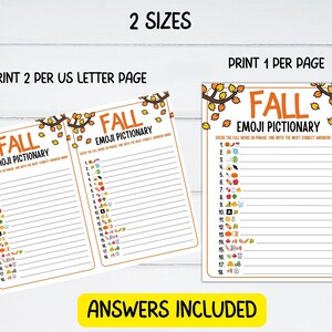 Fall Emoji Pictionary Game, Autumn Fall Party Games, Fall Time ...