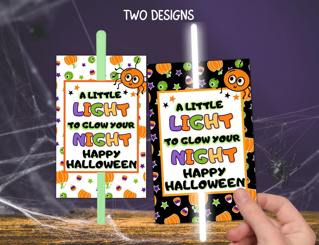 Halloween Glow Stick Tag, Halloween School Treats Non Candy, Classroom ...