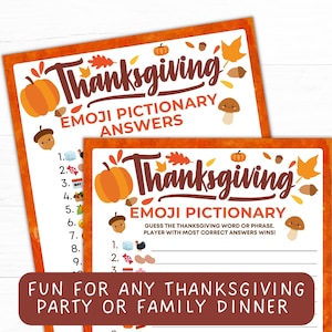 Thanksgiving Emoji Game, Printable Thanksgiving Games for Kids Adults ...