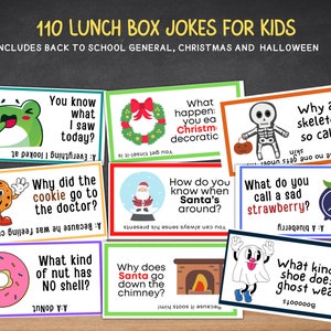 Kids Lunch Box Notes Jokes, Lunch Box Jokes Printable, Kids Lunch Notes ...