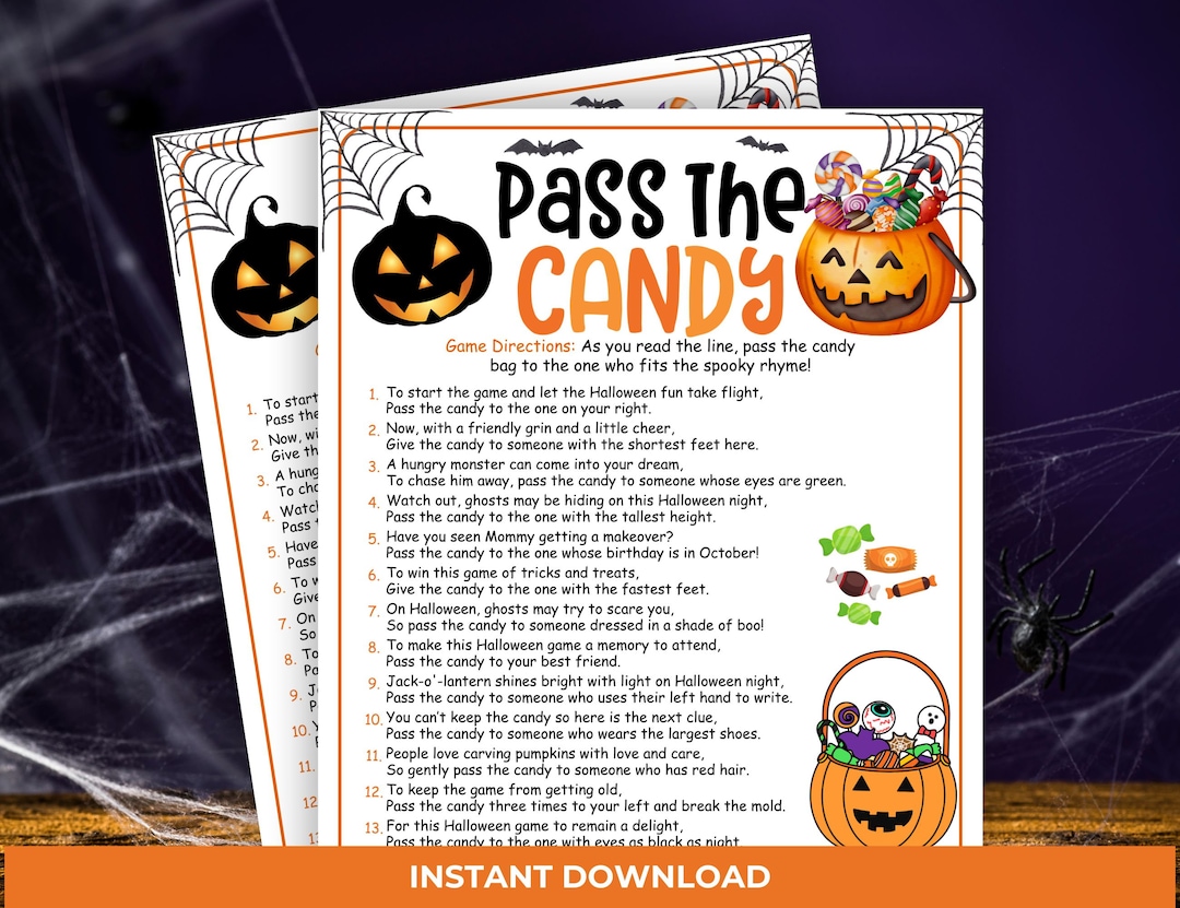 Halloween Pass the Candy Game, Left Right Game, Easy Fun Halloween ...