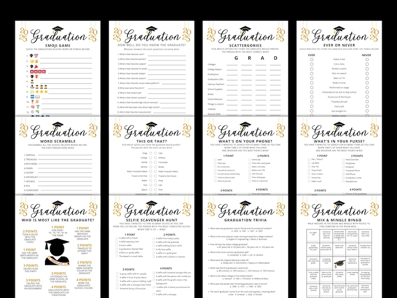 Graduation Games 2026, Graduation Party Games, Class of 2026 Graduation ...