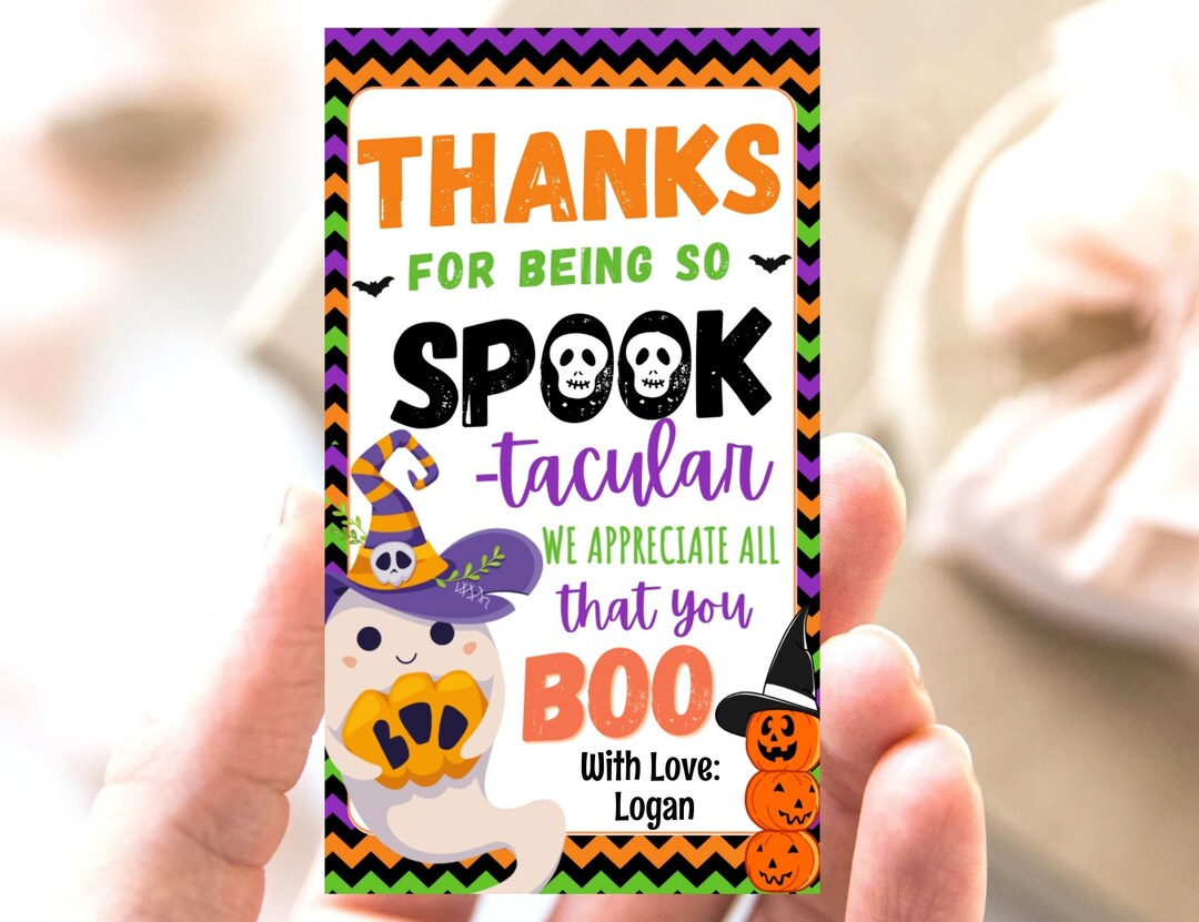 Halloween Teacher Staff Appreciation Tag, Spooktacular Halloween Tag ...