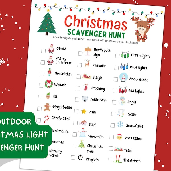 Indoor Christmas Scavenger Hunt - Etsy