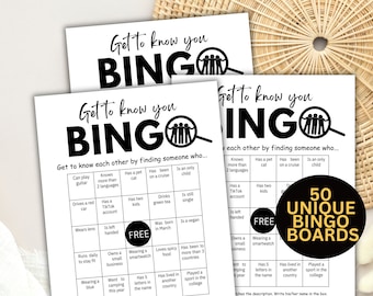Find the Guest Human Bingo, Get to Know You Icebreaker Party Games ...