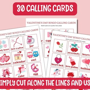 Valentines Day Bingo Game, 100 Printable Valentines Bingo Cards ...