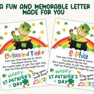 Printable Leprechaun Letter, Personalized St Patricks Day Letter From ...