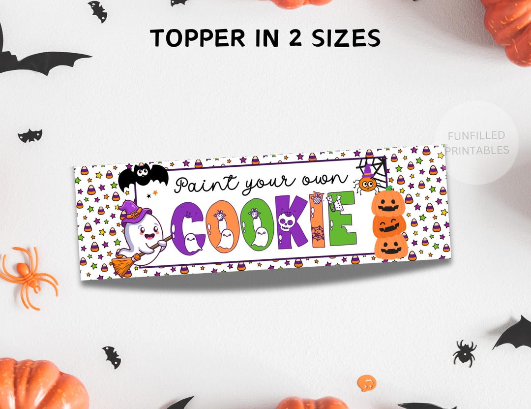 PYO Halloween Cookie Bag Topper, Paint Your Own Halloween Cookie Treat ...