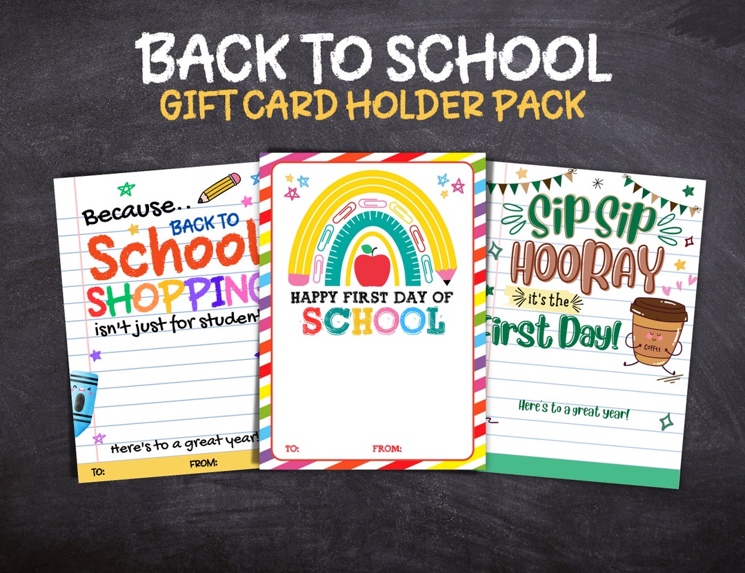 First Day of School Gift Card Holder, Back to School Teacher Gift Card ...
