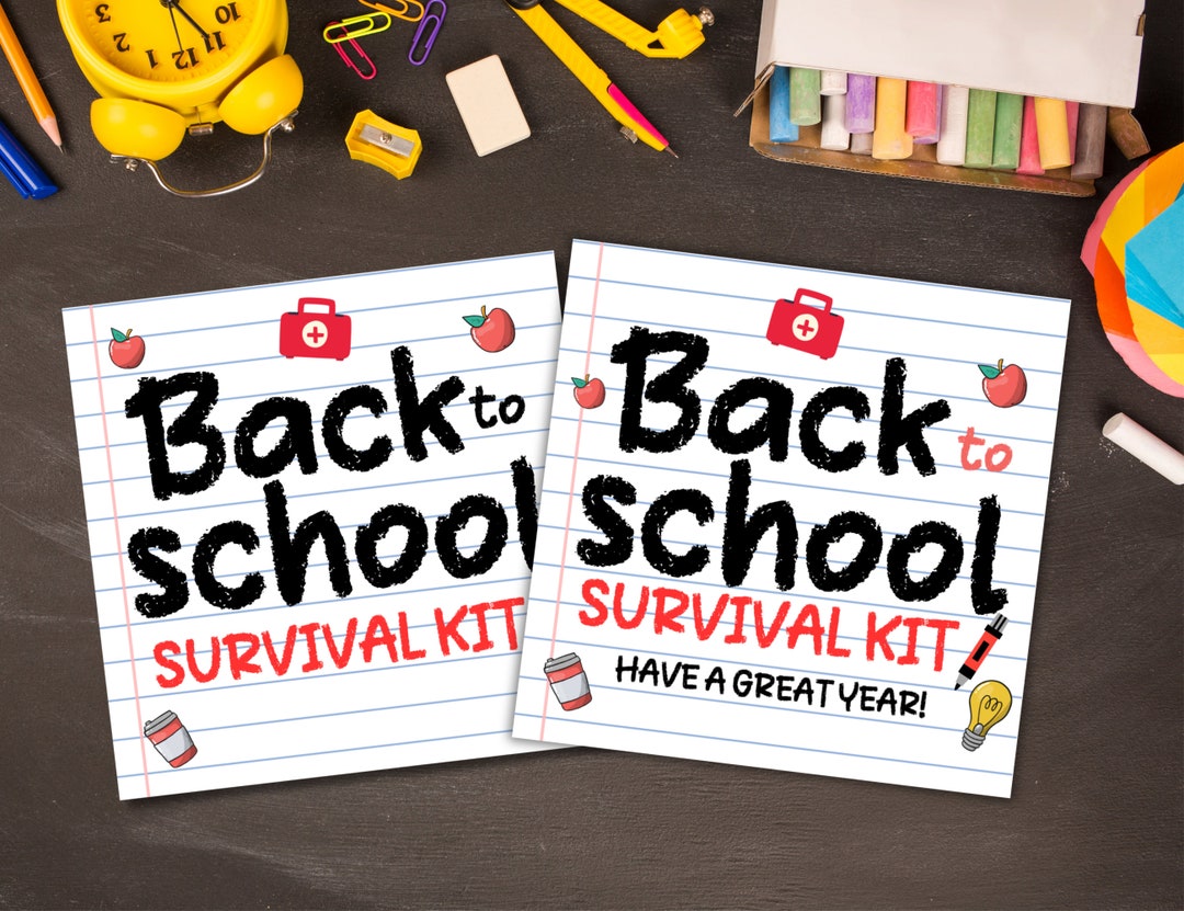 Back to School Teacher Gift, Teacher Survival Kit Gift Tag, First Day ...