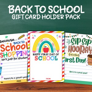 First Day of School Gift Card Holder, Back to School Teacher Gift Card ...