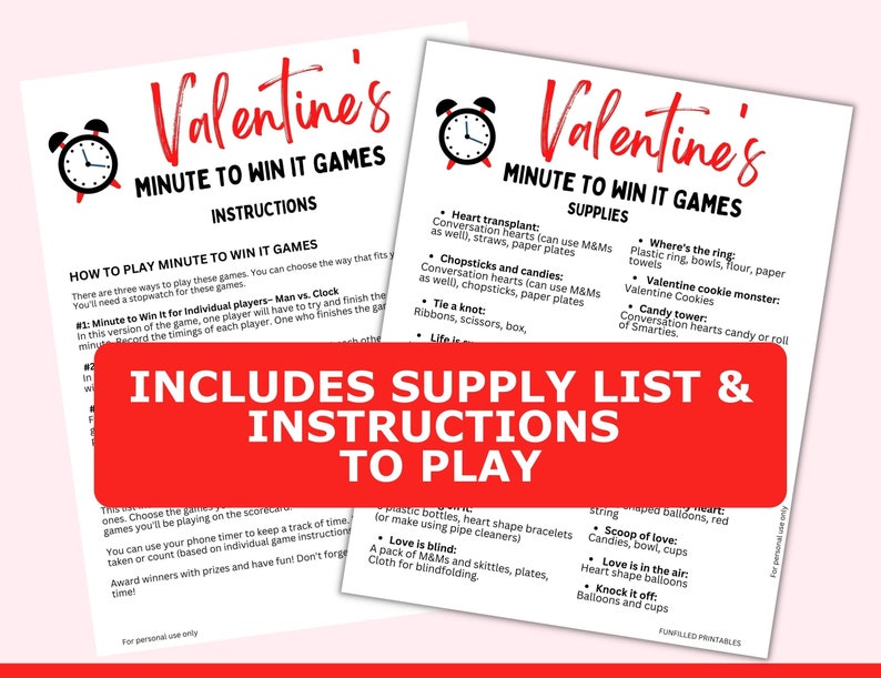 Valentine's Minute to Win It Games, Fun Valentines Party Games With ...