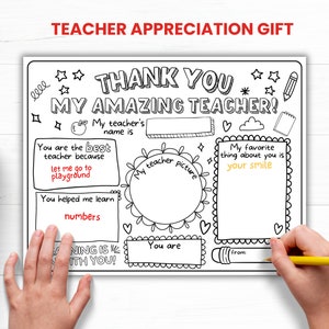 Teacher Appreciation Gift Printable, Teacher Thank You Coloring Page ...