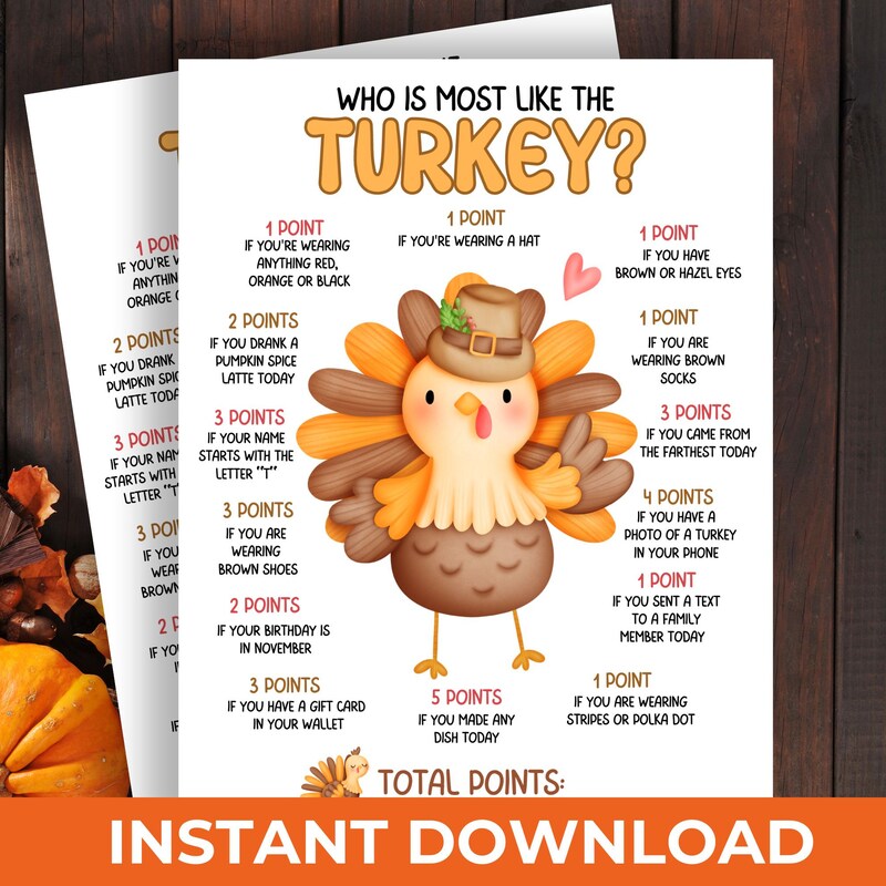 Thanksgiving Games Free - Etsy