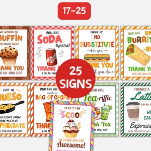 Appreciation Signs, Teacher Staff Appreciation Poster Bundle, Breakfast ...