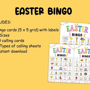 Printable Easter Bingo Game, 100 Easter Bingo Cards W/labels, Easter ...