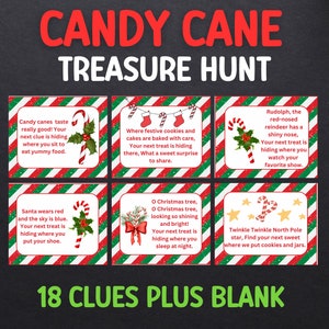 Candy Cane Hunt, Kids Scavenger Hunt, Candy Cane Christmas Treasure ...