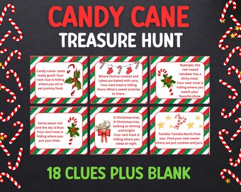 Candy Cane Treasure Hunt, Christmas Treasure Hunt, Candy Cane Christmas ...