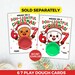 Christmas Play Dough Card Printable, Play Dough Holder, Classroom Favor ...