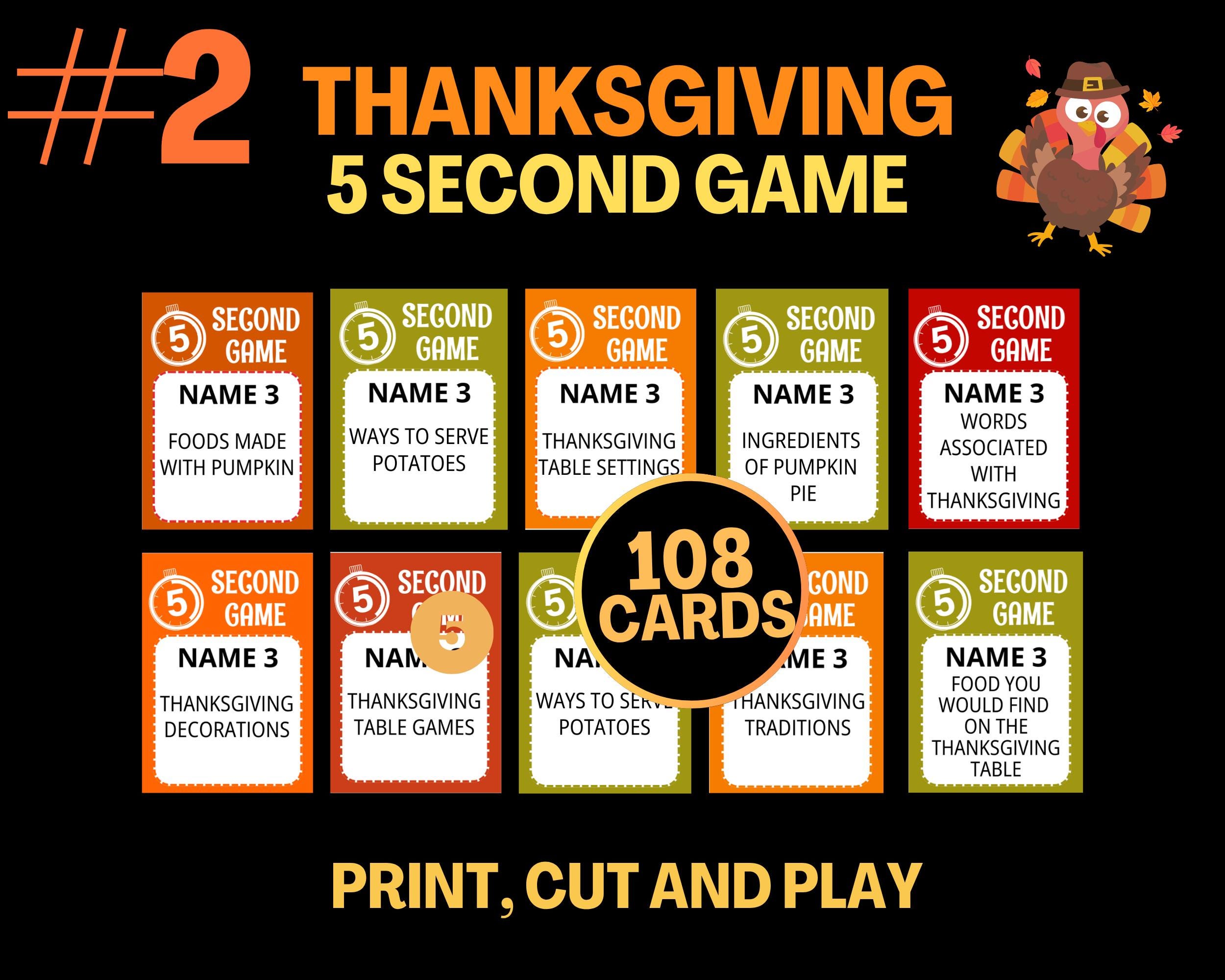 Thanksgiving Games Bundle, Family Thanksgiving Games for Adults Kids ...