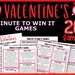 Valentine's Day Minute to Win It Games, Valentines Day Games, Printable ...