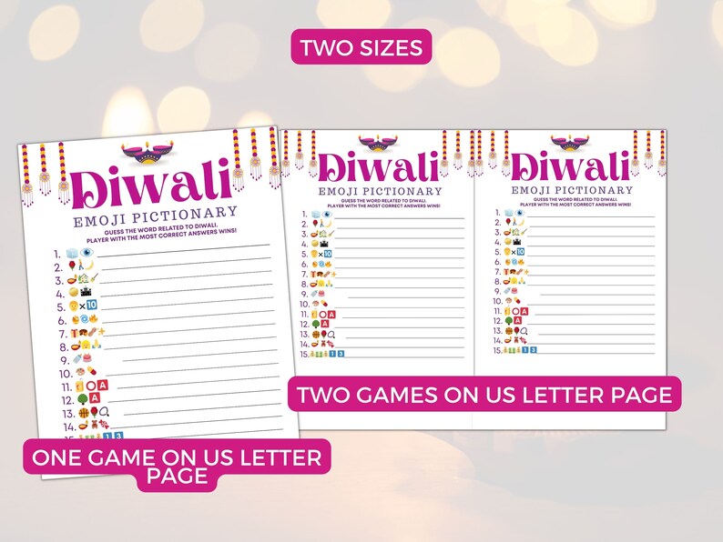 Diwali Emoji Game, Diwali Emoji Trivia, Printable Diwali Game for Kids ...