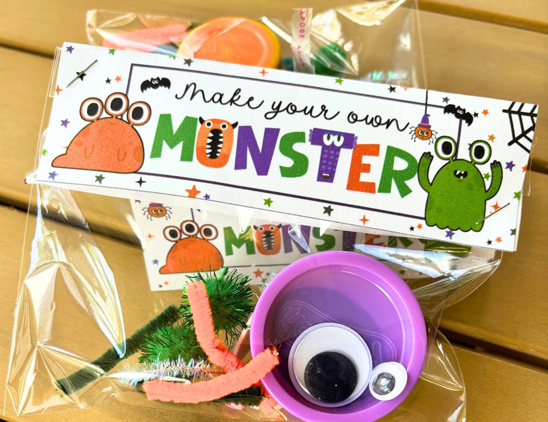 Make Your Own MONSTER Halloween Bag Topper Printable Halloween Party ...