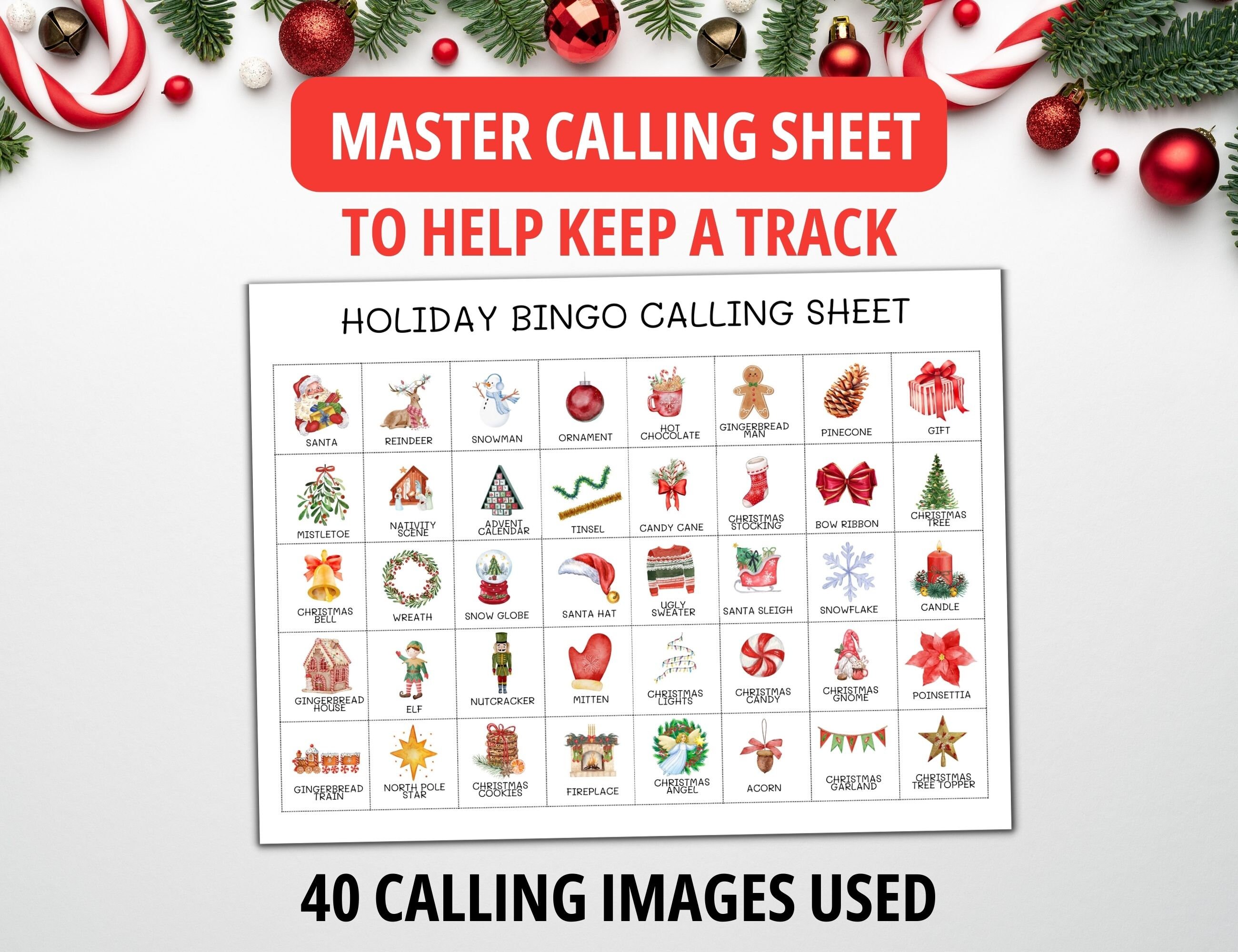 200 Holiday Bingo Cards, Holiday Party Game, Printable Christmas Bingo ...
