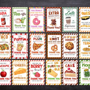 Food Gift Appreciation Tags, Employee Teacher Staff Appreciation Gifts ...