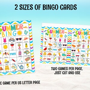 Summer Bingo, 30 Summer Bingo Cards Printable, Fun Summer Games Kids ...