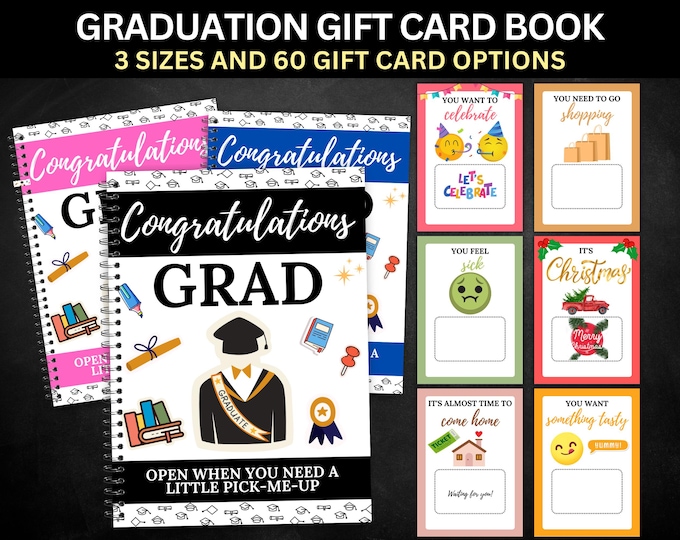 Graduation Gift Card Book Printable College Gift Card Book, Survival ...