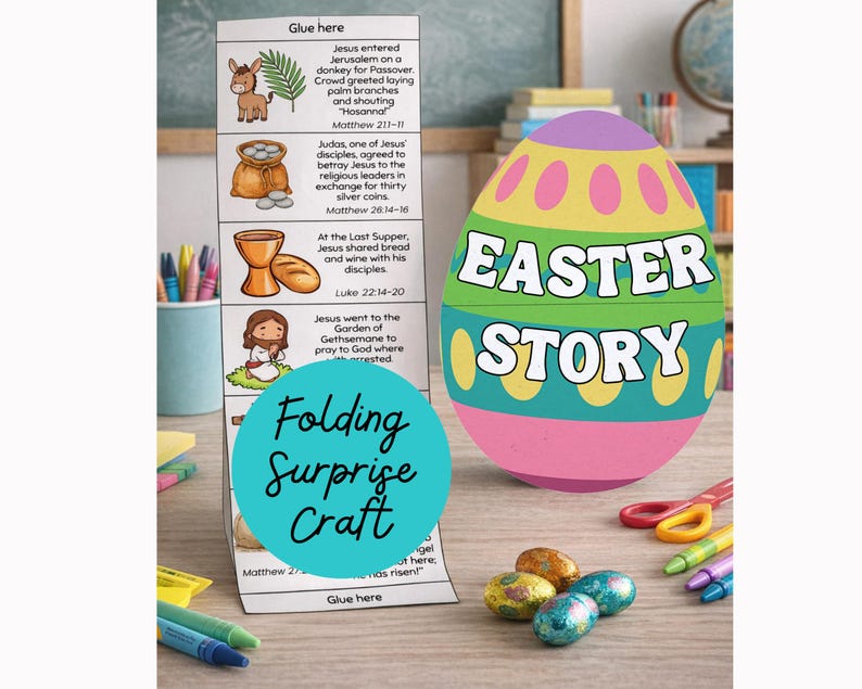 Kids Easter Story Craft Printable Holy Week Timeline Activity ...