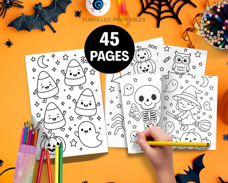 Halloween Coloring Pages Printable Halloween Coloring Book, Cute ...