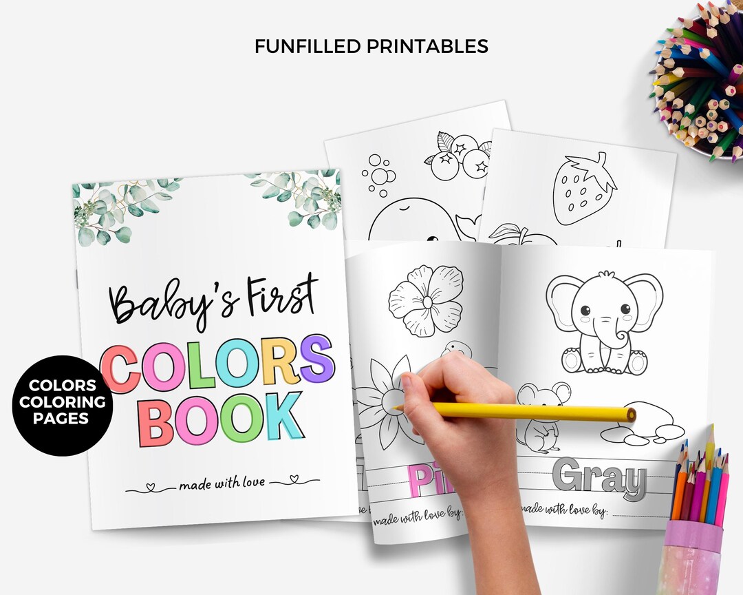 Baby's First Colors Baby Shower Coloring Book, Baby Color Book, Babys ...