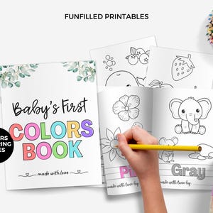 Baby's First Colors Baby Shower Coloring Book, Baby Color Book, Babys ...