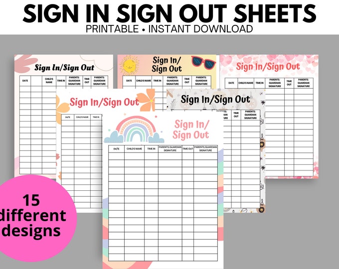 Sign-in / Sign- Out Sheet for Classroom, Sign-in, Sign-out, Homeschool ...