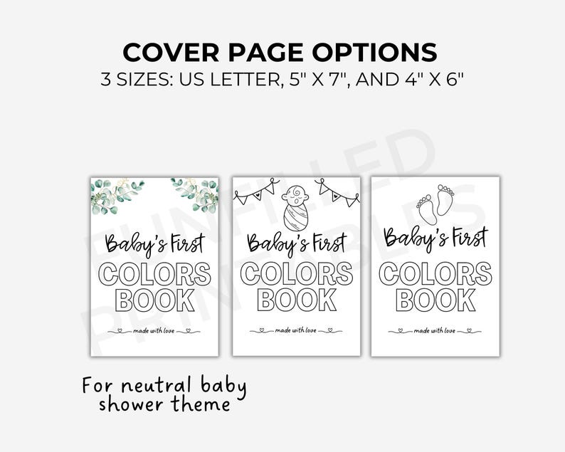 Baby's First Colors Baby Shower Coloring Book, Baby Color Book, Baby's ...