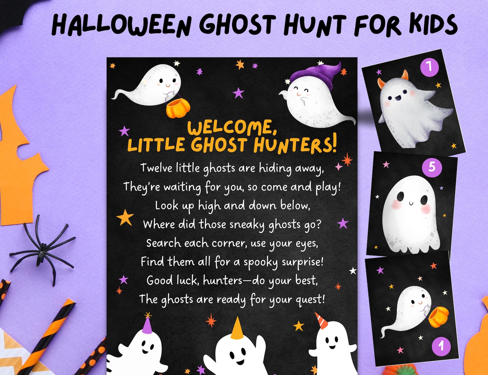 Halloween Kids Ghost Hunt Game, Halloween Ghost Scavenger Hunt, Easy ...