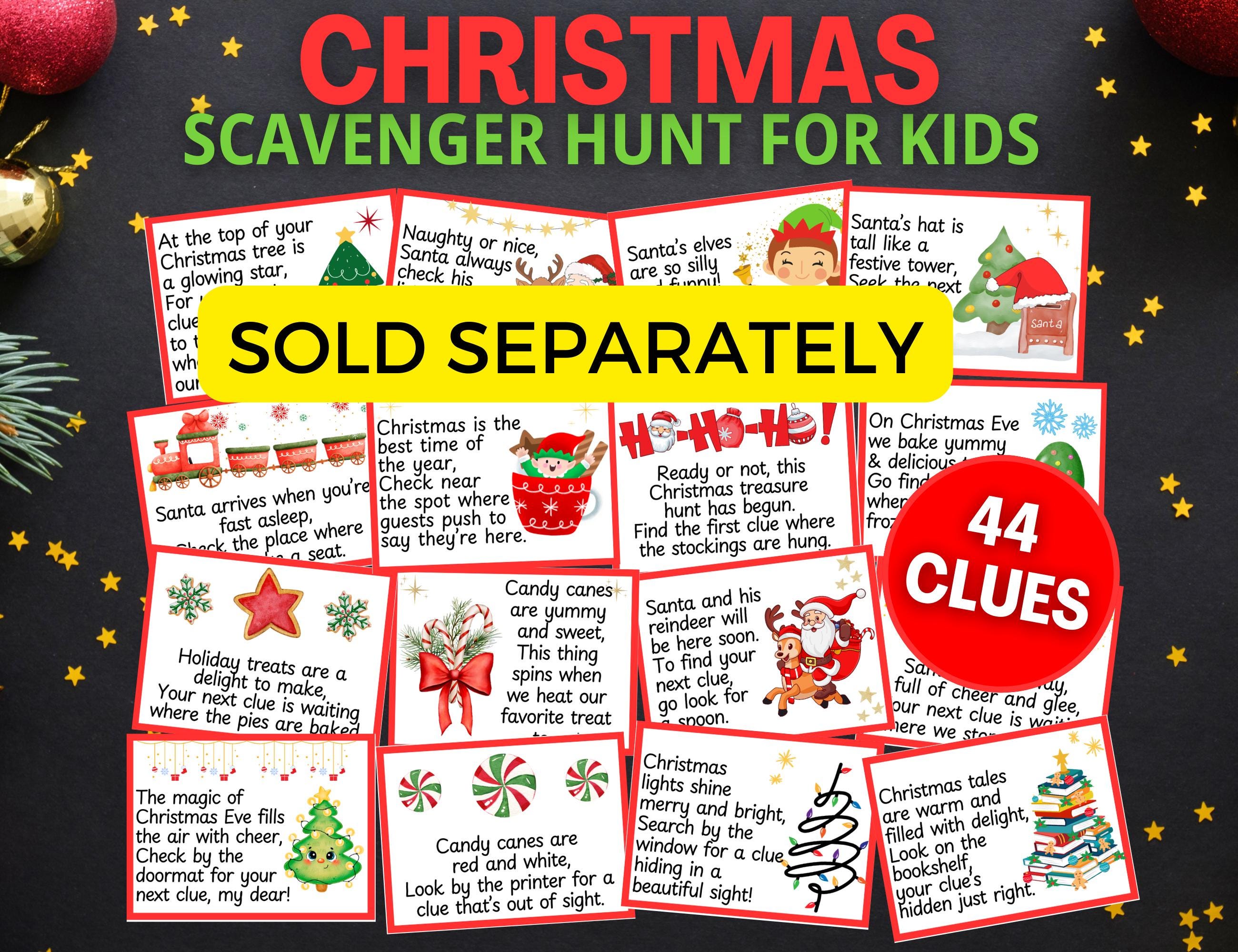 Christmas Scavenger Hunt for Teens Adults, Difficult Xmas Scavenger ...