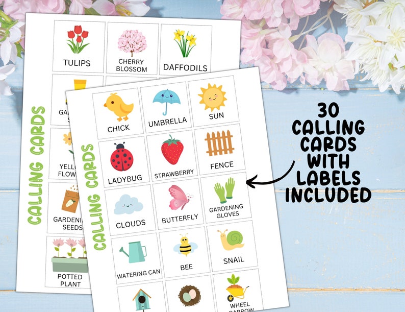 Spring Bingo Game, 30 Spring Printable Bingo Cards, Spring Games, Kids ...