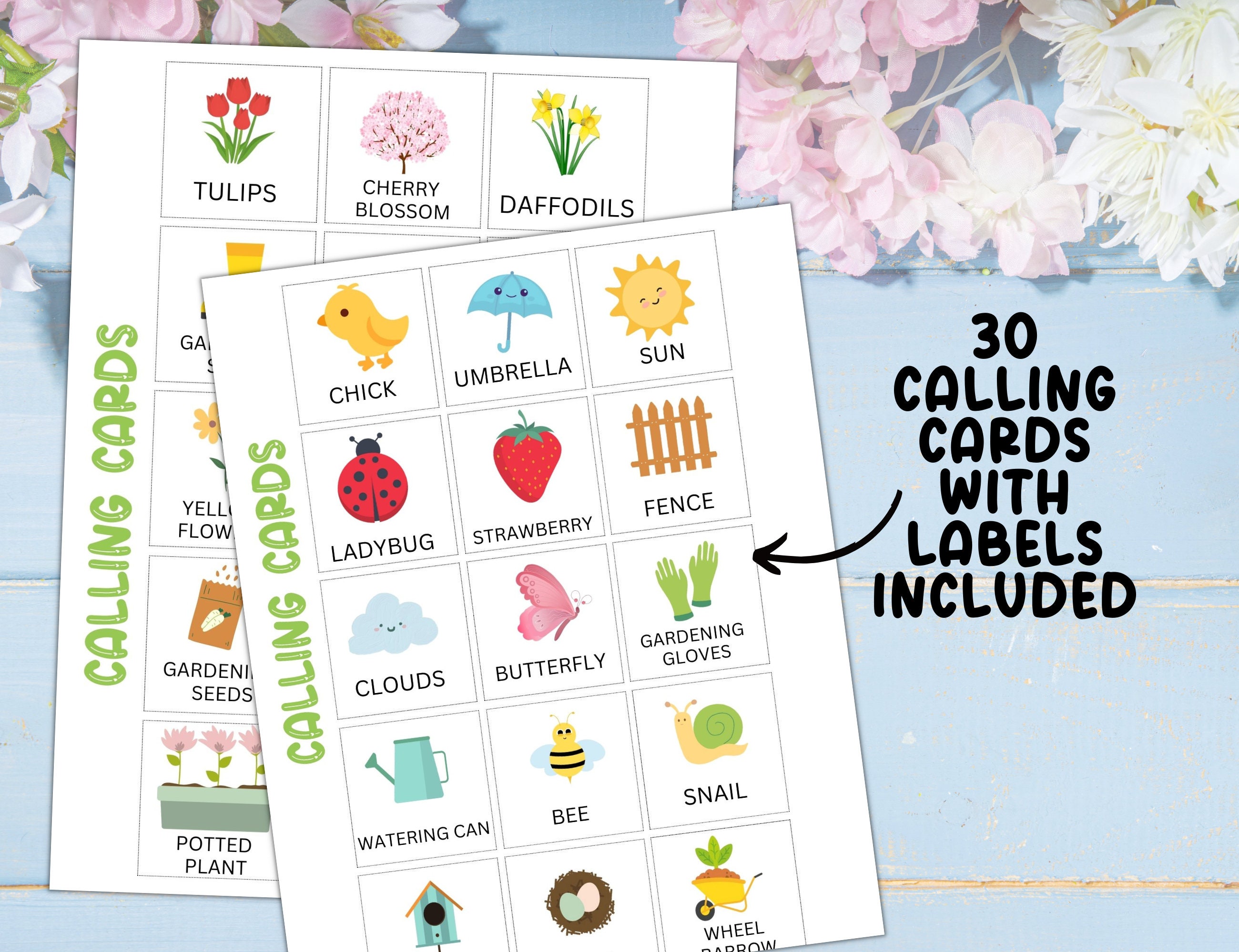 Spring Bingo Game, 30 Spring Printable Bingo Cards, Spring Games, Kids ...