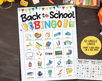First Day of School Activity Classroom Bingo Printout - Etsy
