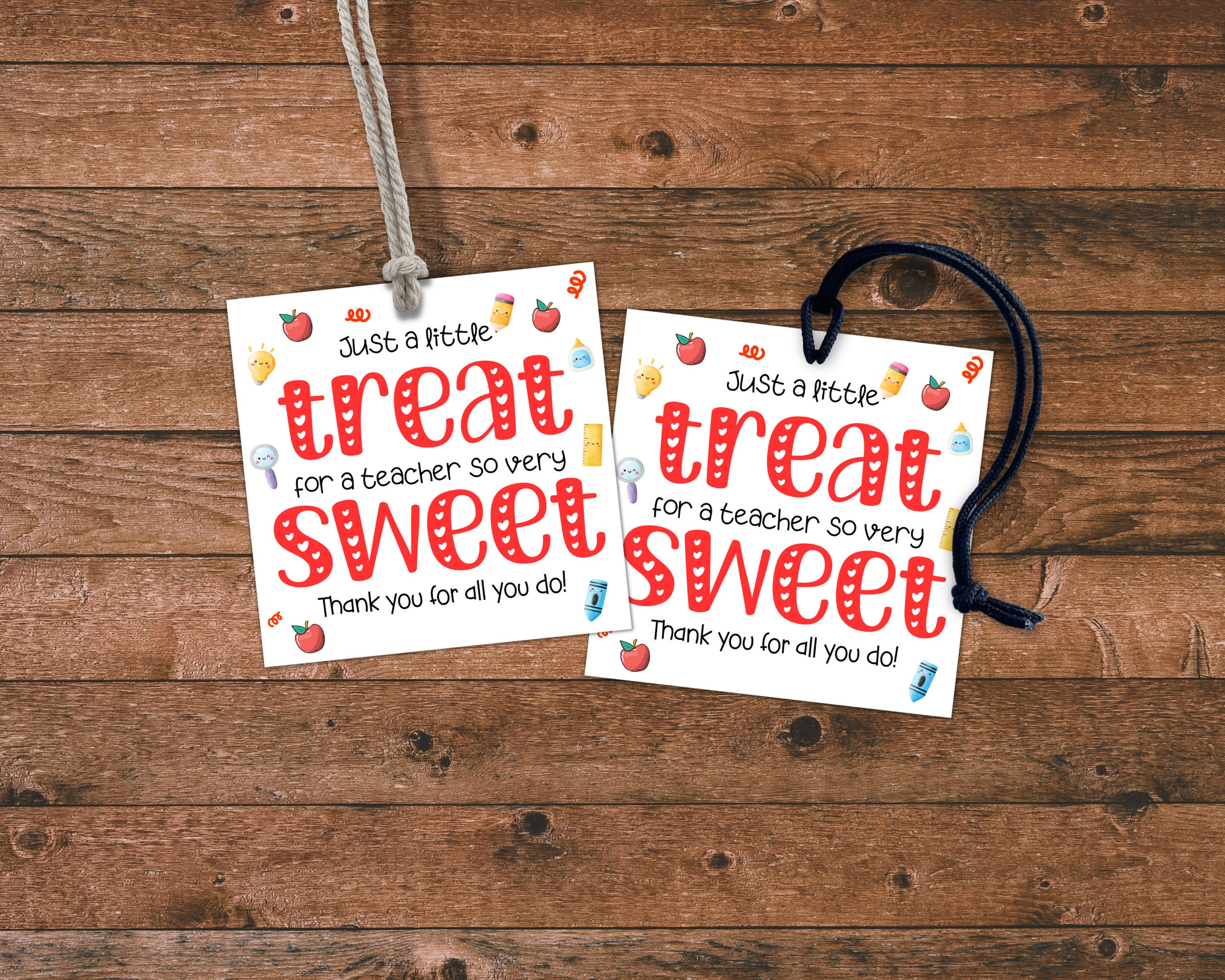 Teacher Sweet Treat Gift Tag, Teacher Appreciation Treat Tag, Baked ...