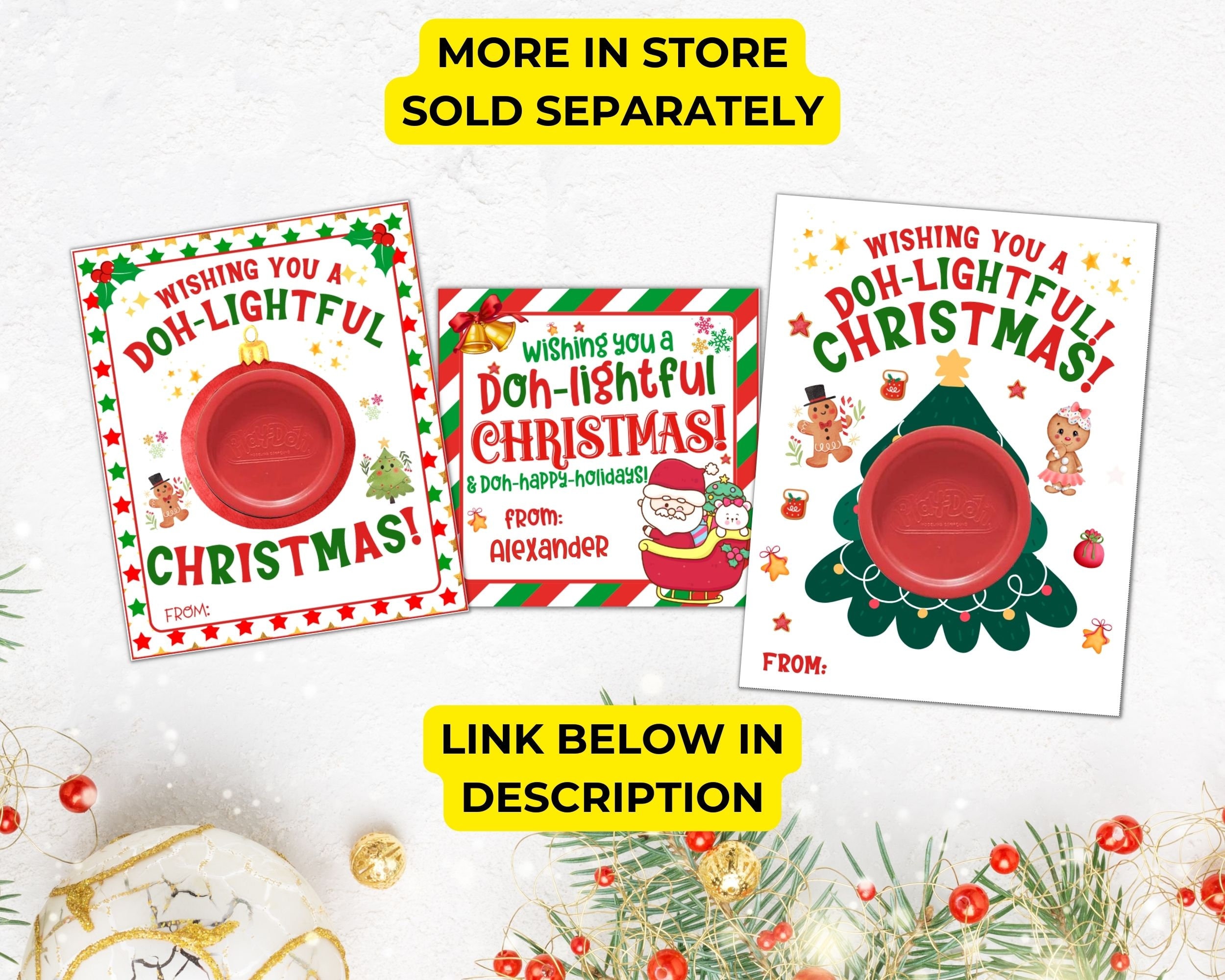Christmas Play Dough Gift Tag, Kids Christmas Play Doh Gift, Non Candy ...