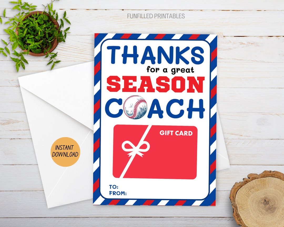 Baseball Coach Thank You Gift, Baseball Coach Gift Card Holder ...