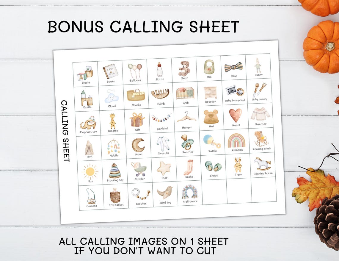 Pumpkin Baby Bingo, Fall Baby Shower Bingo Cards 100, Fall Baby Shower ...