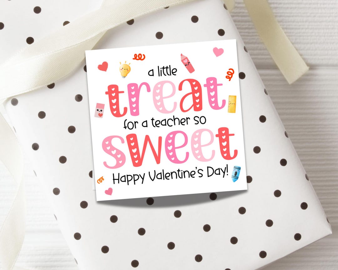 Teacher Valentine's Gift Tags, Valentines Teacher Tag, Printable ...